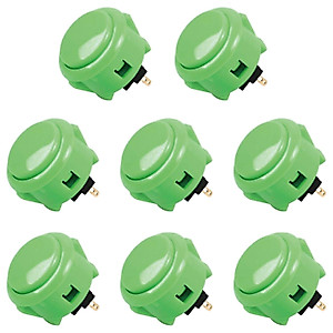 SANWA JLF-TP-8YT Joystick 8 pcs OBSF-30 Push Button Bundle Kit Color : Green - for Arcade Game 4 & 8 Way Adjustable, Compatible with Catz Mad SF4 Tournament Joystick S@NWA