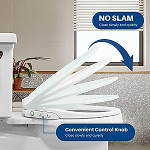 wOod-it Non-Electric Bidets Attachment, Bidet Toilet Seat, Fits Elongated Toilets with Dual Nozzle System, Ambient Water Temperature, Easy Installation