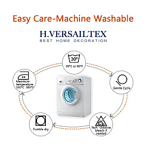 H.VERSAILTEX Super Stretch Individual Seat Cushion Covers Sofa Couch Slipcover Sets Thick Jacquard Textured Twill Fabric (3 Piece Covers, Black)