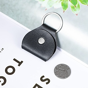 Sureio Pocket Hug Token Long Distance Relationship Keepsake Stainless Steel Double Sided Inspirational Gift with Keychain (Sobriety)