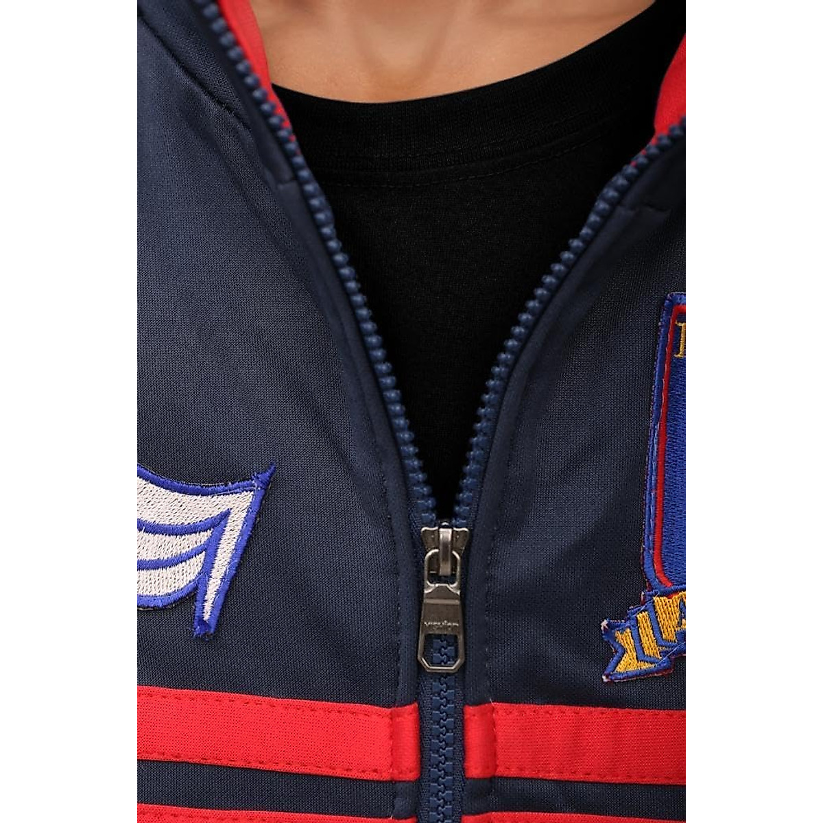 Albino Fashion Mens Track Lightweight Football Coach Track Blue Polyester Jacket (US, Alpha, Large, Regular, Regular, Blue)