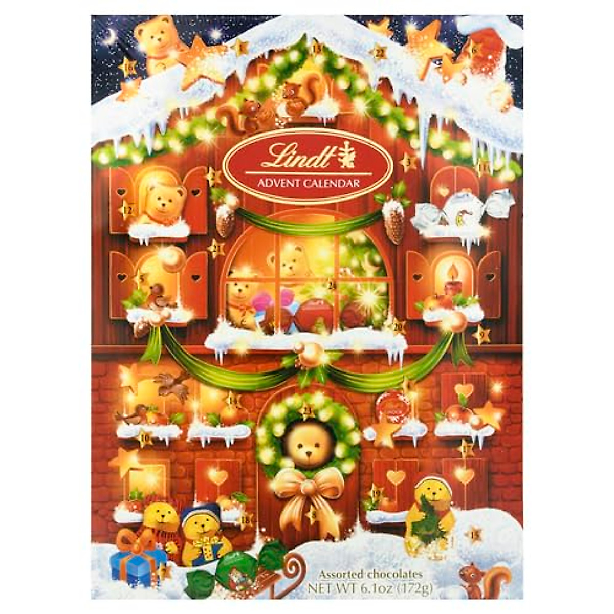 Lindt Holiday Chocolate Teddy Bear Advent Calendar, 6.1 oz. (2021)