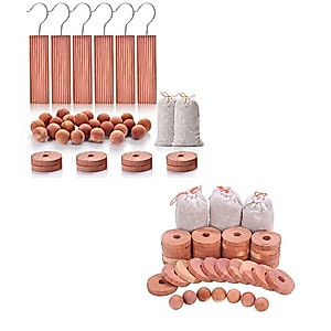 Homode Cedar Blocks for Clothes Storage, 100% Aromatic Red Ceder Wood, Cedar Balls and Cedar Rings for Closets and Drawers