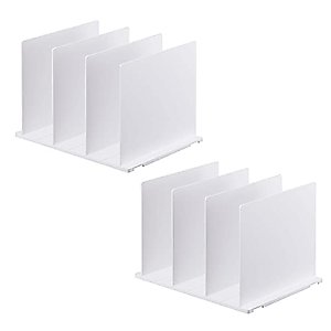 YAMAZAKI home 4956 Purse Organizer/Bag Divider for Closet Shelf, One Size, White