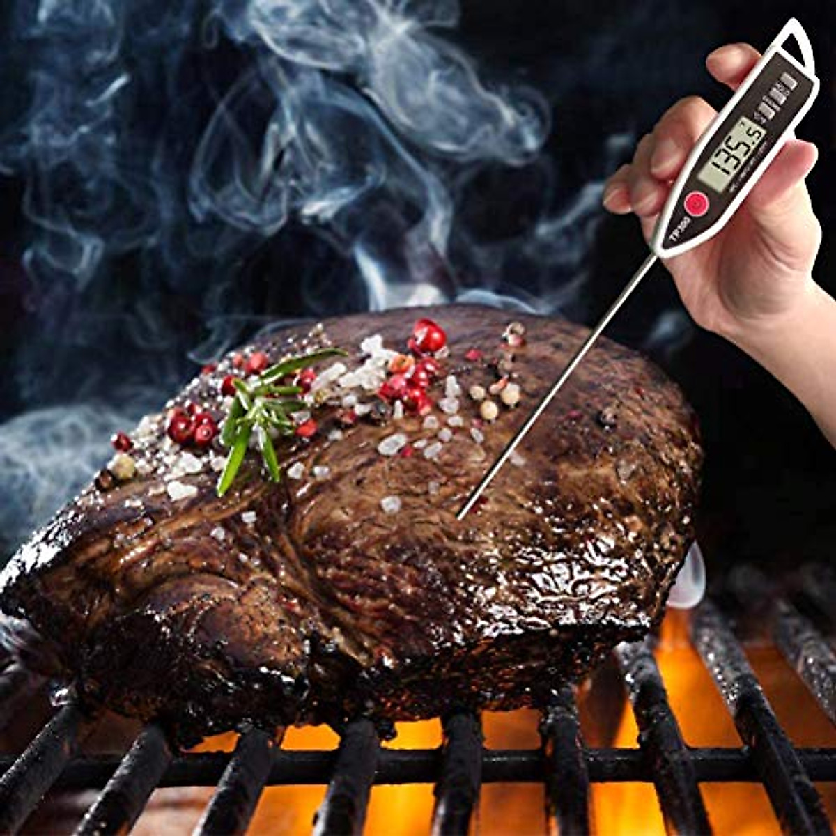 Meat Food Thermometer, Digital Candy Candle Thermometer, Cooking Kitchen BBQ Grill Thermometer, Probe Instant Read Thermometer for Liquids Pork Milk Deep Fry Roast Baking Candle Temperature