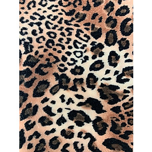 Dana Black Brown Rust Leopard Pattern Polyester Stretch Velvet Fabric for Bows, Top Knots, Head Wraps, Scrunchies, Clothes, Costumes, Crafts