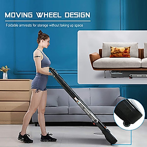 HOTSYSTEM 2 in 1 Installation-Free Folding Treadmill, 2.5HP Portable Under Desk Treadmill with Bluetooth, LED, Remote Control Smart Treadmill for Home Office Cardio Exercise