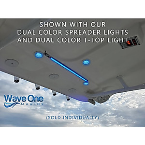 Wave One Marine | Flush Mount 3" RGBW Internal Driver LED Courtesy Boat Light | RV Accent | Interior Exterior Deck Transom Cockpit T Top | Waterproof IP67 (White Bezel)