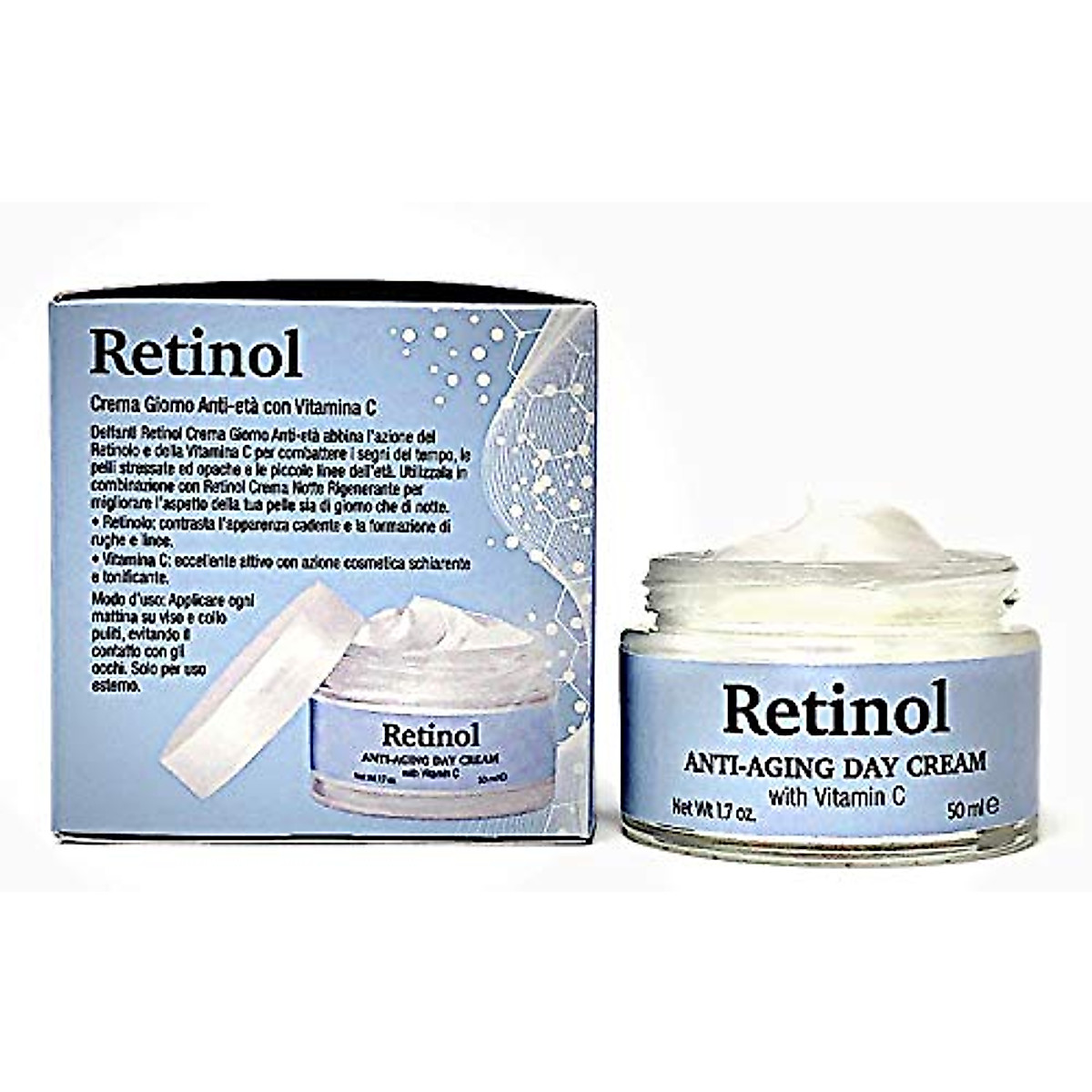 Delfanti-Milano • RETINOL ANTI-AGING Day Face Cream • with Vitamin C • Made in Italy