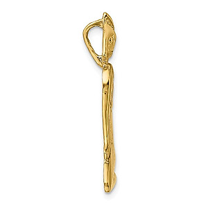 Jewels By Lux 14K Yellow Gold Marco Island Cat with Hidden Bail 2D Pendant