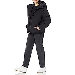 Amazon Essentials Women's Short Waisted Puffer Jacket (Available in Plus Size), Black, X-Small