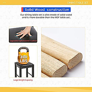 Dining Room Table Set for Small Spaces Furniture Set for Kitchen, Bar,Solid Wood Counter-Height Set Include 2 stools Kitchen Table Dining Table Set Bistro Table Set bar Table and Chairs Set