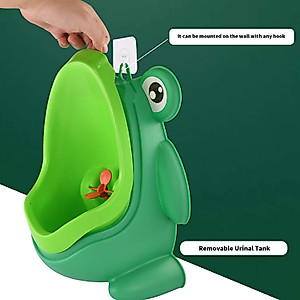 Cute Frog Standing Potty Training Urinal for Boys Toilet with Funny Aiming Target - Blackish Green