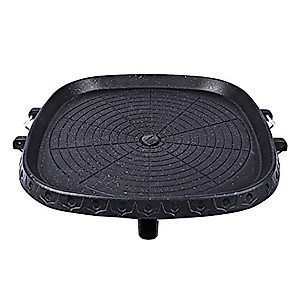 CAMPMAX Korean BBQ Grill Pan with Maifan Stone Coated Surface, Non-Stick Smokeless Stovetop BBQ Grill Plate for Indoor Outdoor 12.5” Square