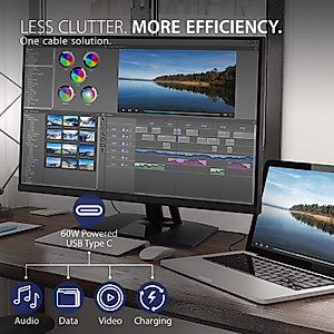 ViewSonic VP3256-4K 32 Inch 4K UHD IPS Ergonomic Monitor with Ultra-Thin Bezels, Color Accuracy, Pantone Validated, 60W USB C