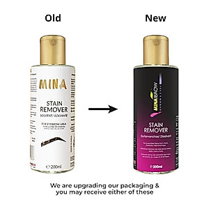 Mina Henna Tint Stain Remover, Softly removes hair color from the scalp, skin around from the eyebrows, hair, beard and mustache quickly and gently 200ml
