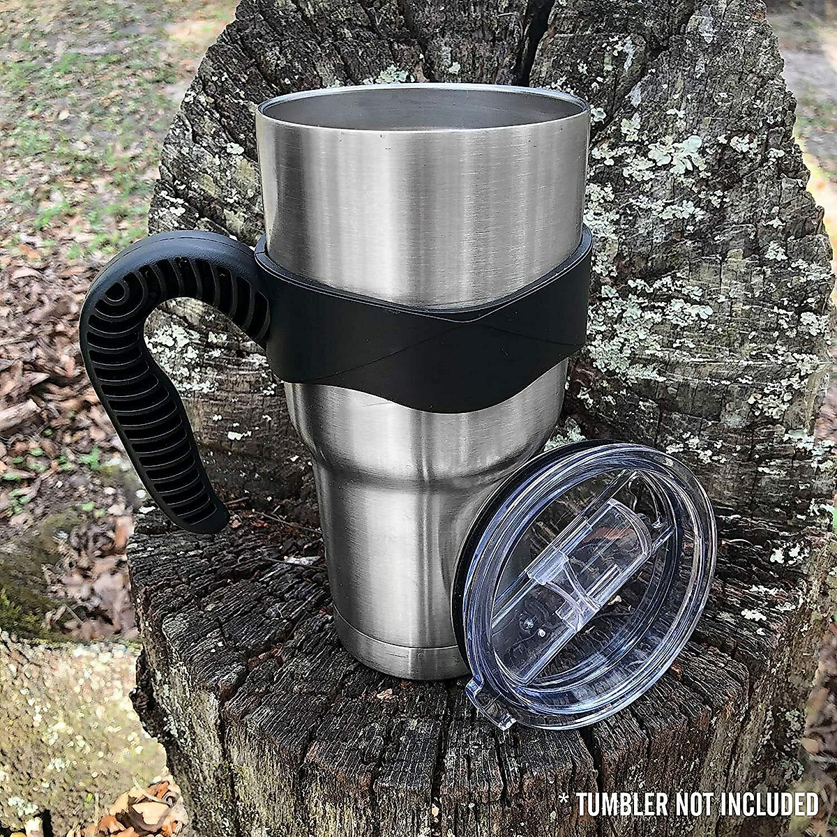 ALIENSX Tumbler Handle for YETI Rambler Cup, Anti Slip Travel Mug Grip Cup Holder for Stainless Steel Tumblers, Yeti, Ozark Trail, Rtic,Sic and More Tumbler Mugs BPA Free (RED, 30OZ)