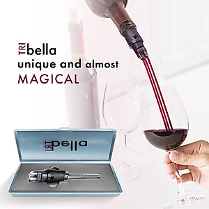 TRIbella Air Speed Wine Aerator, Drip-Free, Artisan Wine Pourer with Polycarbonate Base and Acrylic Spouts, Wine Accessories for Refined Flavor and Aroma, Wine Gifts for Aficionados, Comes with a Case