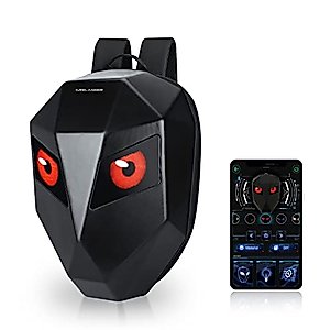 Crelander LED Knight Backpack, Laptop Bag Motorcycle Riding Backpack Hard Shell Travel Bag LED Motorbike Luggage Bags Waterproof Backpack DIY Daypack for Travelling Camping Cycling Storage Bag