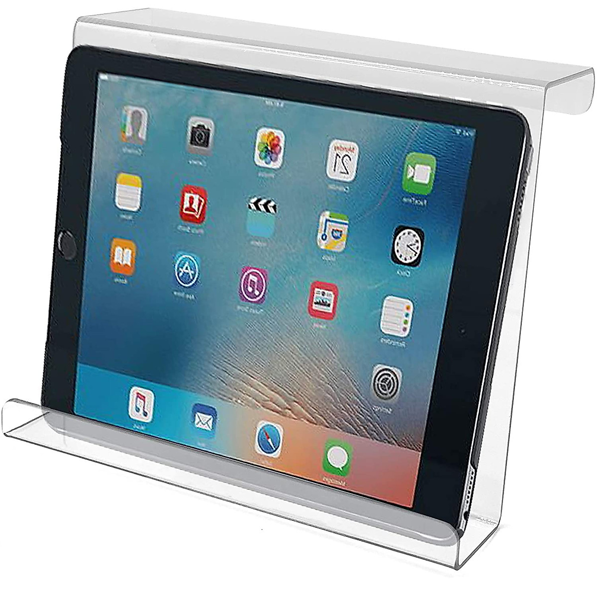 KHM Made in The USA Polycarbonate Acrylic Universal Treadmill Book Holder iPad and Tablet Magazine Rack Bookholder, EReader Book Holder Reading Rack, Compact iPad and Tablet, Kindle, Nook, Magazine
