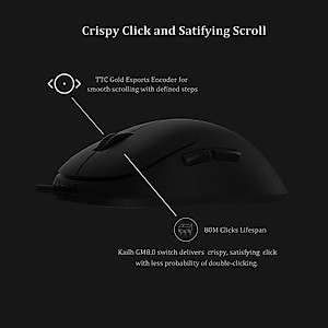 Ninjutso Katana Lightweight Gaming Mouse – 58G Ultralight Design with 16K DPI Optical Sensor, Assassin Paracord, Crispy Kailh GM8.0 Switch & 100% PTFE Feet