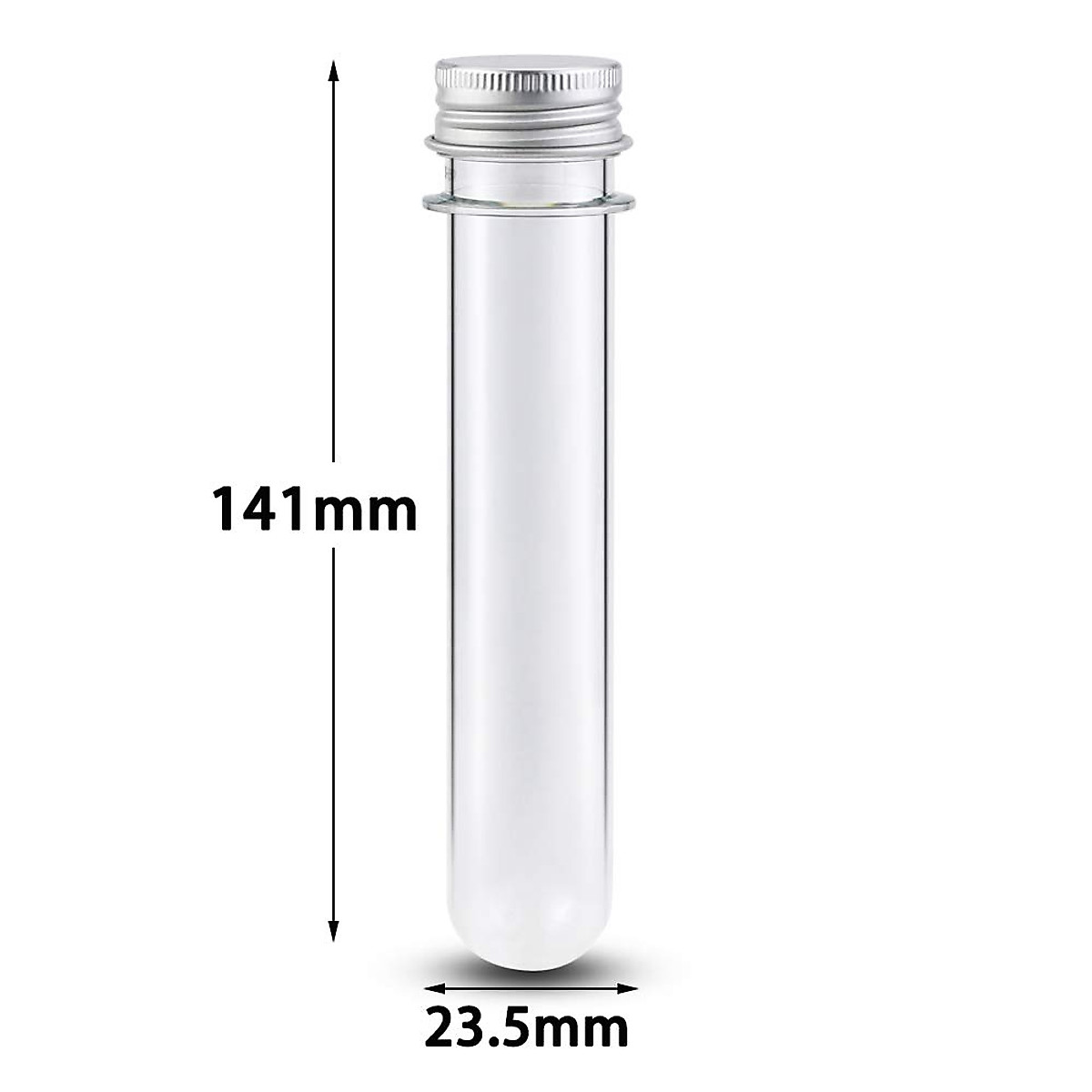 Oopsu 25 Pcs Test Tubes 40ml(140mm), High-Impact Clear Plastic Test Tubes with Screw Caps, Party Decoration, Drinks Deployment, Bath Salt Candy Tubes Plastic Vials