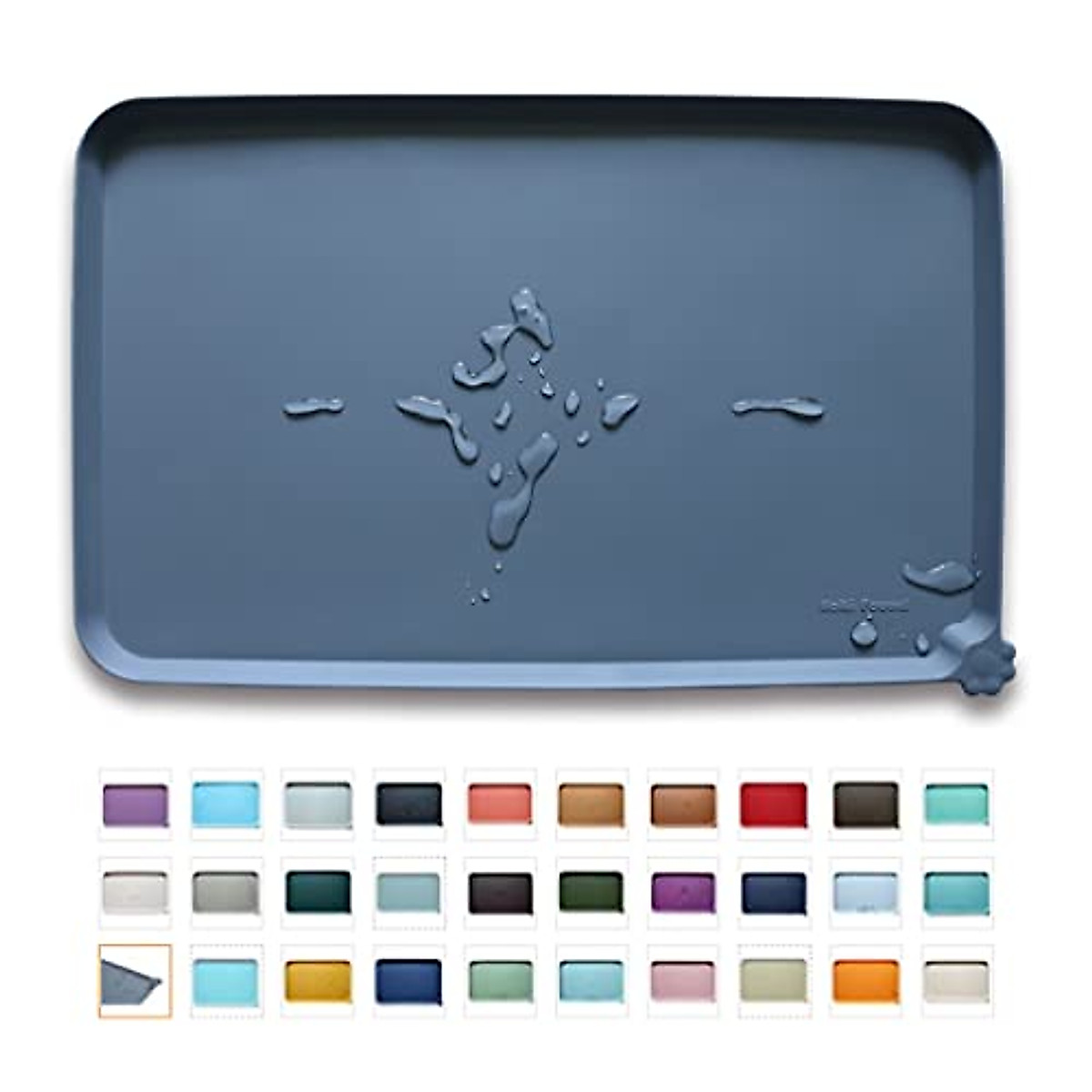 Hoki Found -Waterproof Pet Feeding Mats with High Lips - Multiple Size and Colors for Dogs, Cats & Others-G