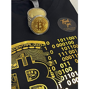 Golden Bitcoin T-Shirt for Crypto Currency Miners and Original Collectors Bitcoin Coin X-Large