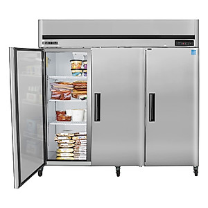 Maxx Cold MCFT-72FDHC 81" Triple Door Entergy Star Reach-In Freezer, Top Mount, Stainless Steel