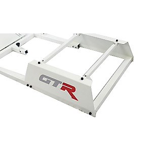 GTR Simulator GTA Model White Frame with Adjustable White Red Leatherette Racing Seat Racing Driving Gaming Simulator Cockpit Chair