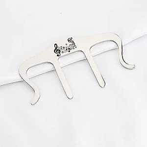 KEYCHIN Music Page Holder Notes Student Teacher Gift Music Book Clip Piano Music Bookmark for Music Teacher Musicians (Bookmark-S)
