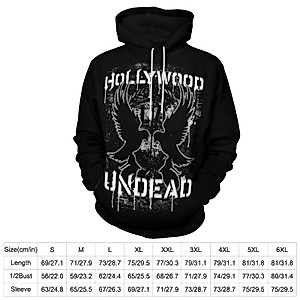 BENOLIVE Hollywood Rock Band Undead Novelty Hoodies Graphics Hooded Sweater Shirt With Pockets Pullover Sweatshirt for Men Women Style