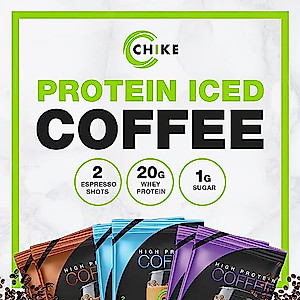 CHIKE Best Sellers High Protein Iced Coffee Sampler Pack, 20 G Protein, 2 Shots Espresso, 1 G Sugar, Keto Friendly and Gluten Free, 6 Single Serve Packets