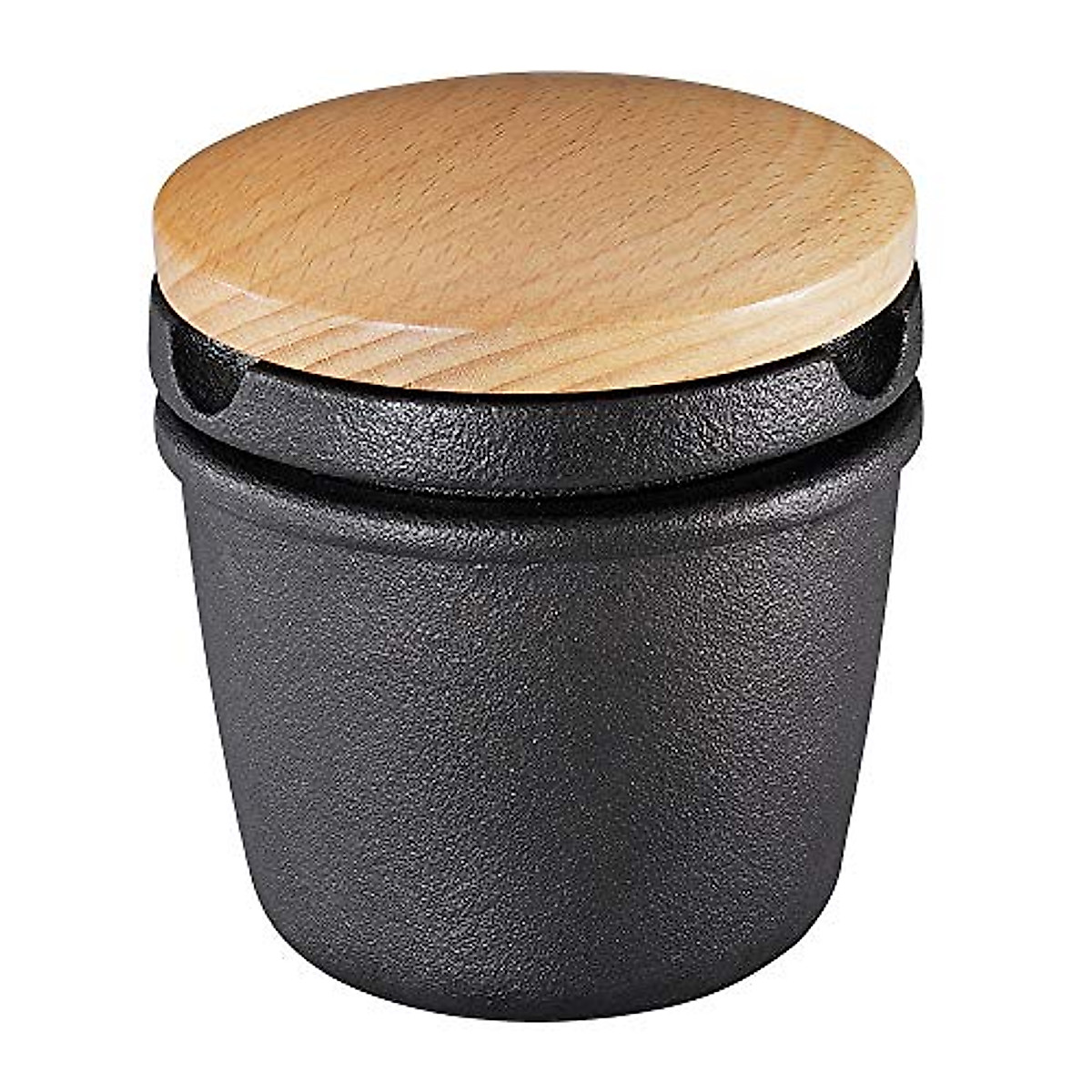 Zassenhaus Cast Iron Spice Grinding Set with Beech Wood Lid, 3" Grinder, Black