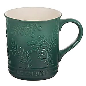 Le Creuset Olive Branch Collection Stoneware Embossed Mug, 14 oz., Artichaut