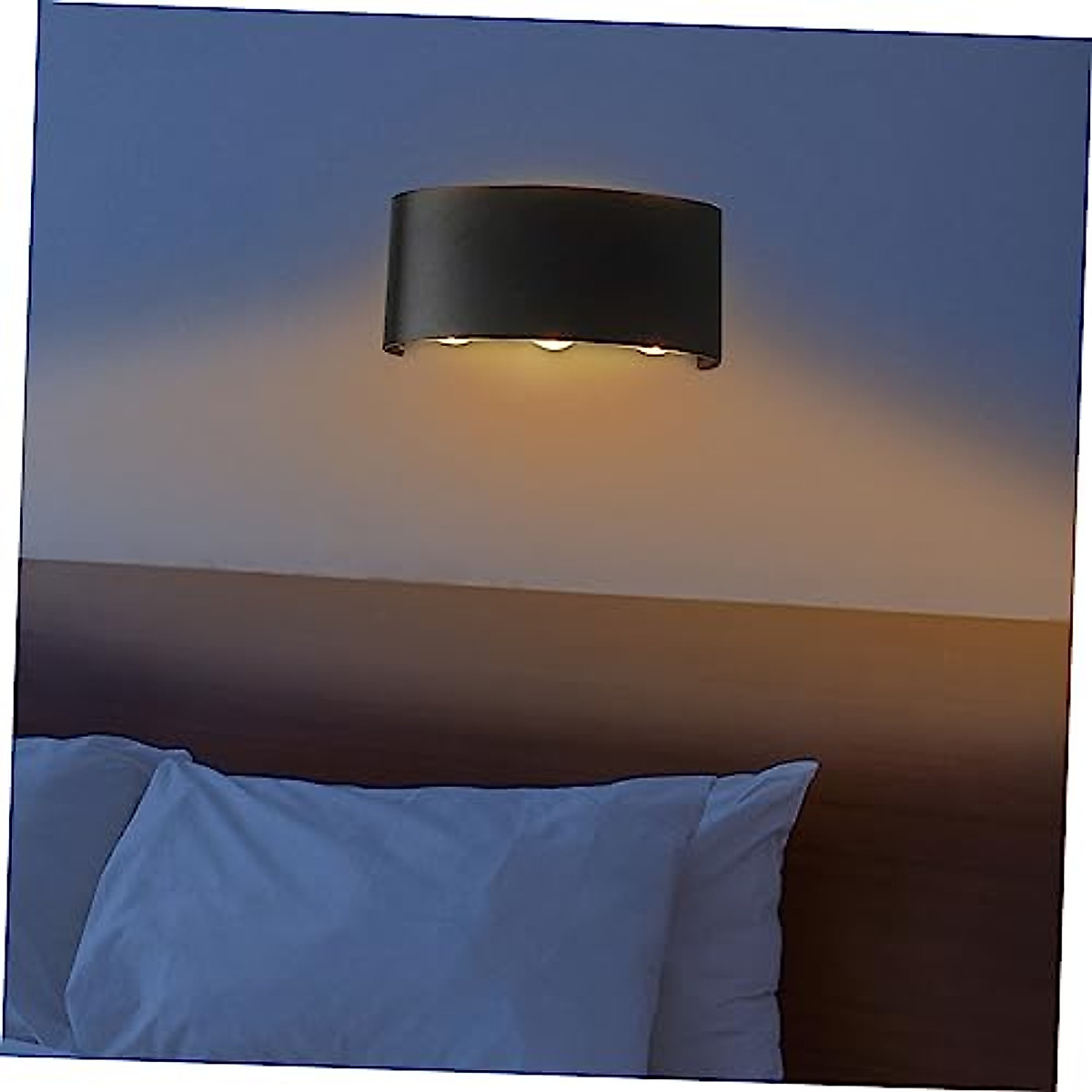 DOITOOL 3pcs Curved Wall Light Outdoor LED Wall Pack Lights Outdoor LED Outdoor Lights LED Modern Indoor Wall Sconce LED Light Fixture Wall Light Fixtures Double Head Lamps Wall Lamp Black