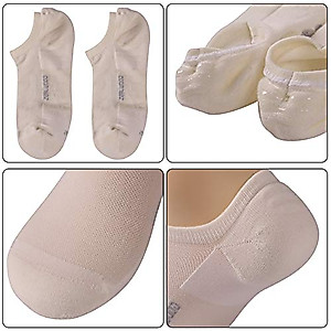 Golf Socks, ZEALWOOD Low Cut Wool Running Socks Womens Mens Hiking Socks Women Men Moisture Wicking Merino Wool Socks No Show Socks Mens Ankle Wool Athletic Socks Gifts for Women 3 Pairs Cream M