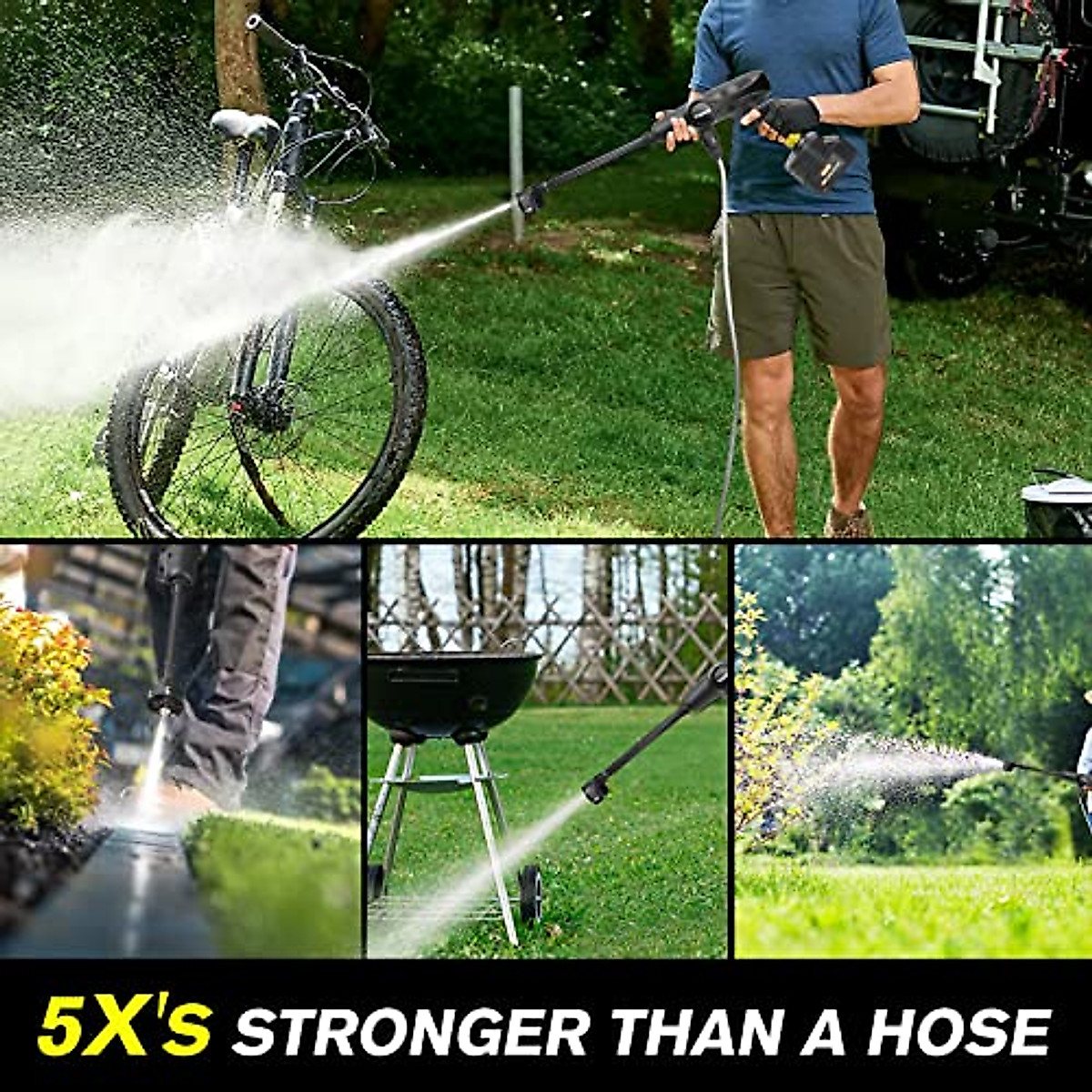 Heywork Cordless Pressure Washer, 600PSI Portable Pressure Washer Handheld, Power Pressure Cleaner with 6-in-1 Adjustable Nozzle