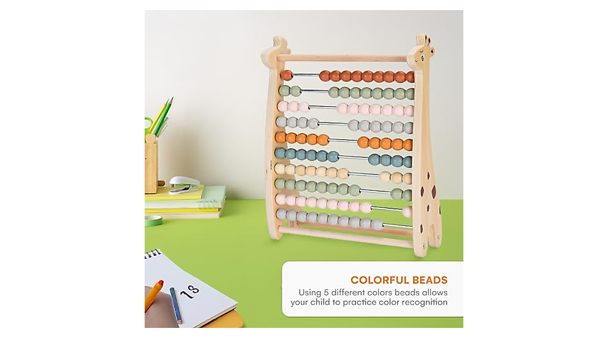 Abacus for Kids - Fun Wooden Math Counting Toy