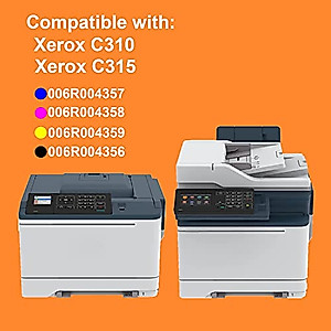 SAIBOYA Remanufactured 4PK Xerox C310 Toner Cartridge Replacement for Xerox 006R04356 006R04357 006R04358 006R04359 Toner Cartridge for Xerox C310 C315 Color Multifunction Printer.