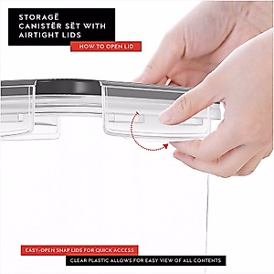 DWËLLZA KITCHEN Cereal Containers Storage Set - Cereal Dispenser Airtight Food Storage Container BPA-Free 4 Pc (135.2oz) Pantry Organization and Storage 8 Labels 1 Marker, Canister for Sugar & Flour