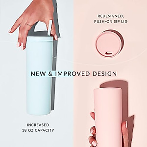 Maars Skinny Acrylic Tumbler with Lid and Straw | 18oz Premium Insulated Double Wall Plastic Reusable Cups - Clear, 8 Pack