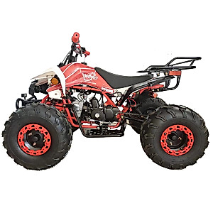 X-PRO Thunder 125cc 125cc ATV Quad Youth 4 wheeler ATVs Quads Big 19"/18" Tires，Red