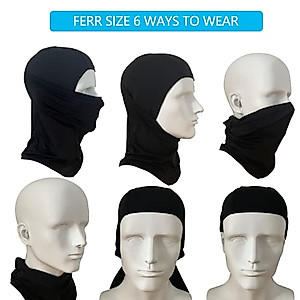 Balaclava Face Mask, Cooling Neck Gaiter Face Cover for Men UV Protection Ski Motorcycle Riding (Black)