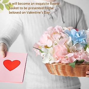 Chengu 9 Pieces Christmas Plastic Baskets for Gifts Empty Oval Basket with 10 Clear Bags Food Storage Basket Woven Empty Basket Gift Baskets for Christmas Party Gift Home Food Serving Storage Display