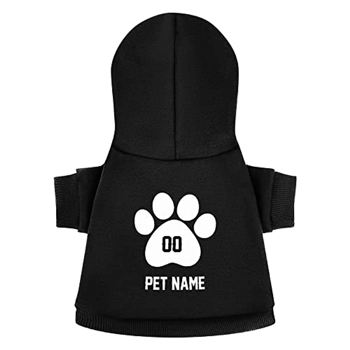 SUQINFA Dog Paws Custom Pet Hoodie, Add Pet Name Personalized Pet Clothes Sweaters with Hat Customized Dog Hoodies Sweatshirt for Small Medium Large Dogs