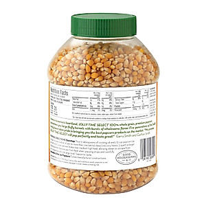 Jolly Time Popcorn Kernels, Gourmet Popping Corn for Air Popper Machine or Stovetop, Select Yellow Popcorn, 30 Ounce (Pack of 6)