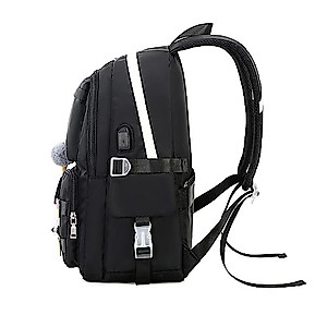 Jaygulf Waterproof Women Laptop Backpack Set Casual Girls Daypack Set Black