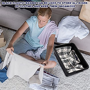 Sherr 10 Pcs 8L Plastic Bus Tubs Bus Tubs Restaurant Food Service Bus Tubs Commercial Bus Box with Handles Wash Basin Tray for Home Daily Use, Toys, Restaurant Hotel Food Service, Black