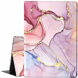 Feams Case for iPad 9th/8th/7th Generation Case, PU Leather iPad 10.2 Case 2021 2020 2019 Flip Stand Cover with Auto Wake/Sleep for iPad 9th/8th/7th Gen 10.2 Inch 2021 2020 2019 Tablet, Pink Marble